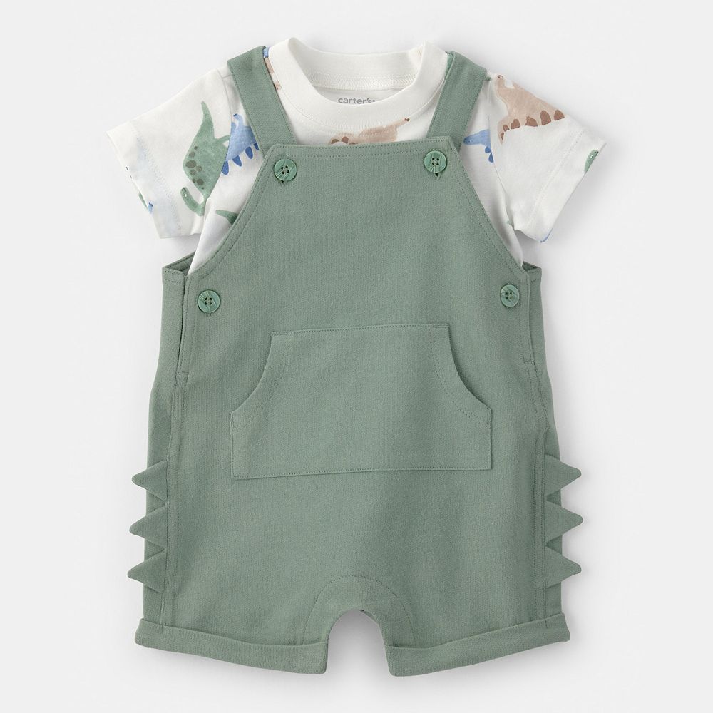 Baby Boy Carter's 2-Piece Dinosaur Short-Sleeve Top & Overall Set