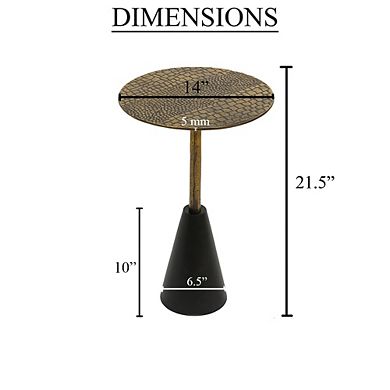 Zavra 21.5" Side End Drink Table, Aluminum Cast Craftmanship, Antique ...