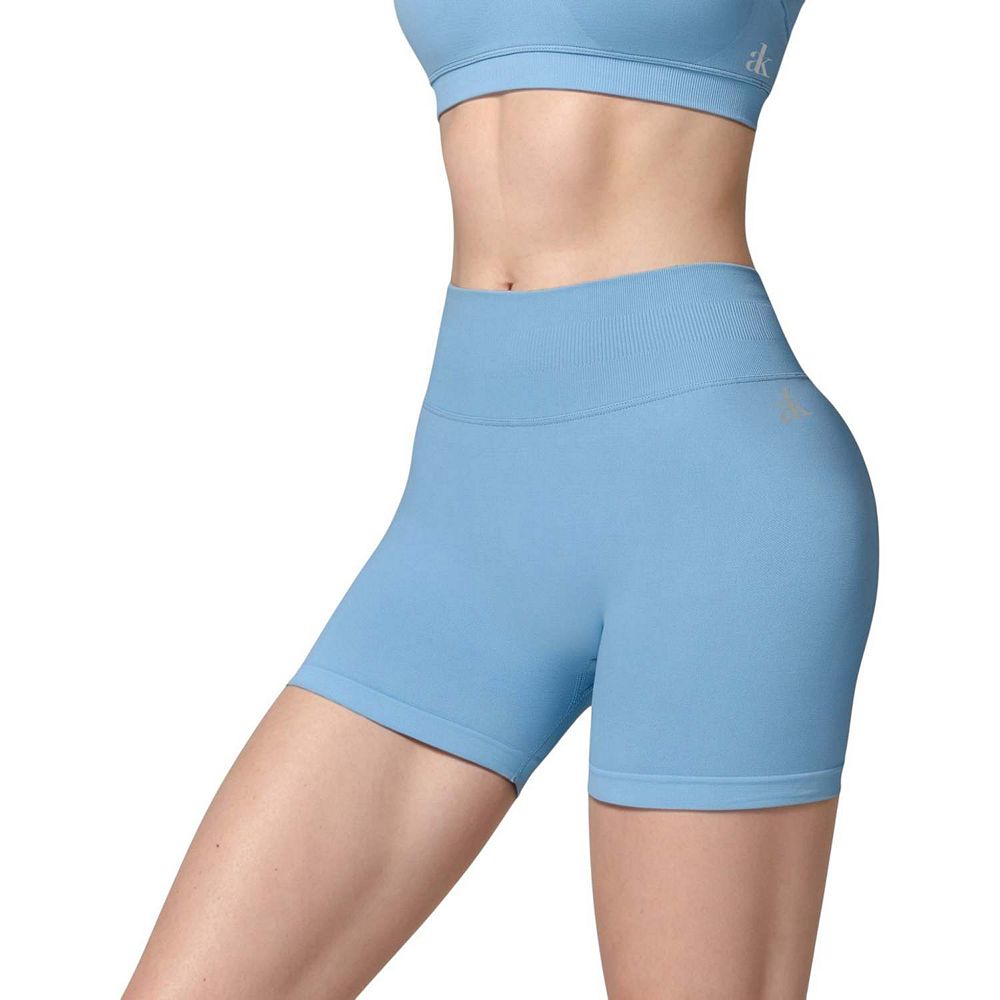 Women's High Waist Seamless Biker Shorts with Ribbed Waistband and Body ...