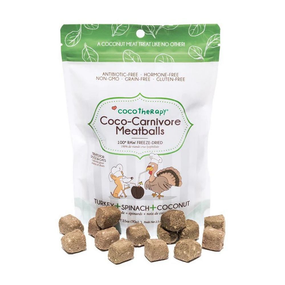 Cocotherapy Coco-carnivore Meatballs Dog Treats, Turkey + Spinach + Coconut