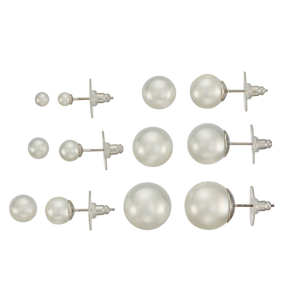 You're Invited Pearl Stud Earrings Set of 2