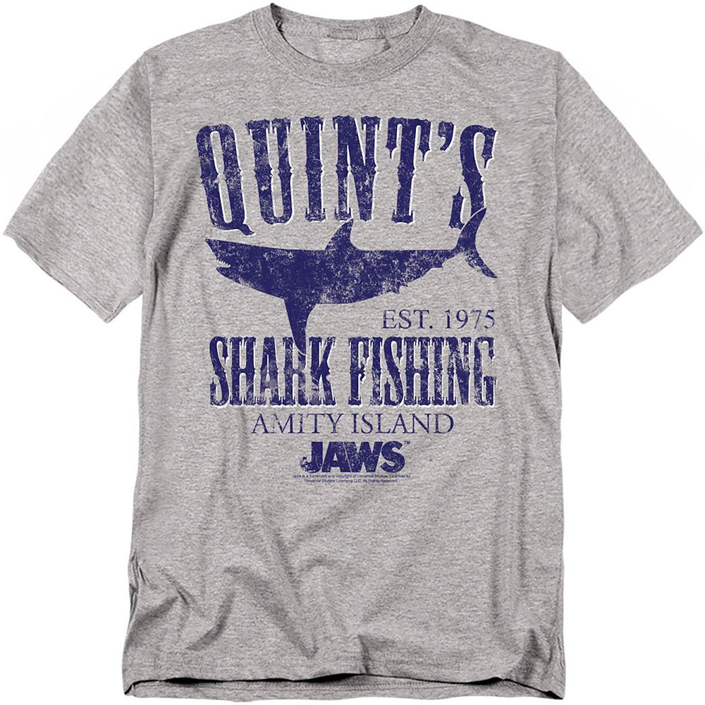 Big & Tall Jaws Quint's Shark Fishing Graphic Tee