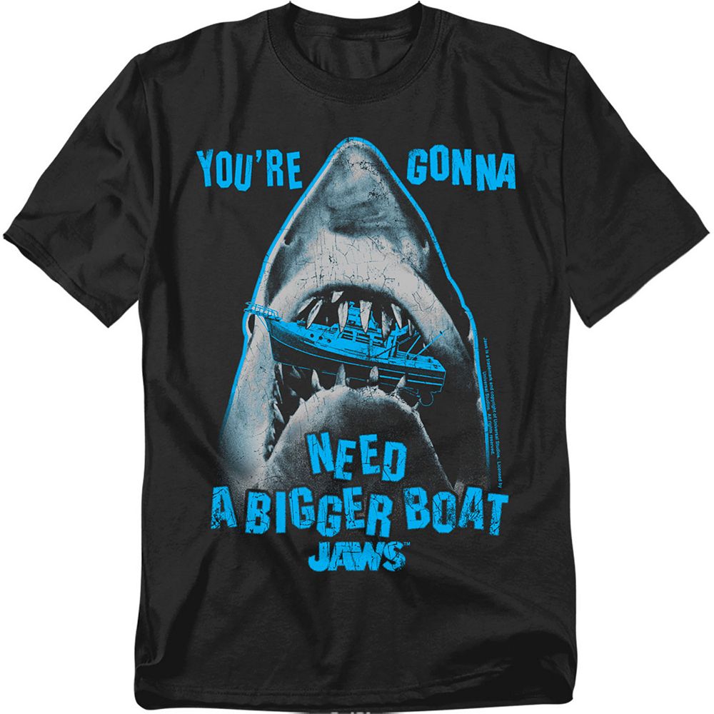 Big & Tall Jaws Boat In Mouth Graphic Tee