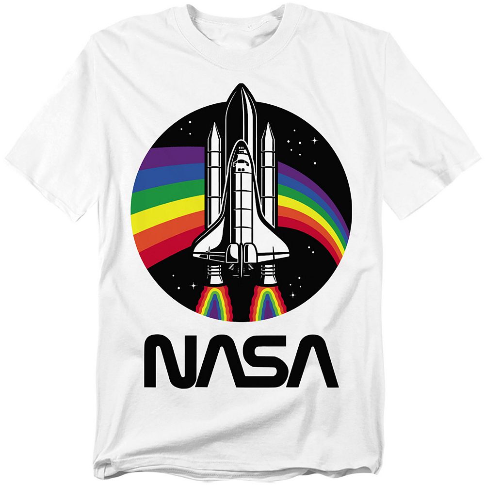 Big & Tall NASA Rocket Rainbow Graphic Tee