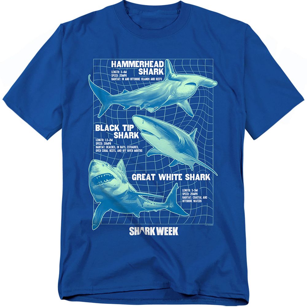 Big & Tall Shark Week Shark Info Graphic Tee