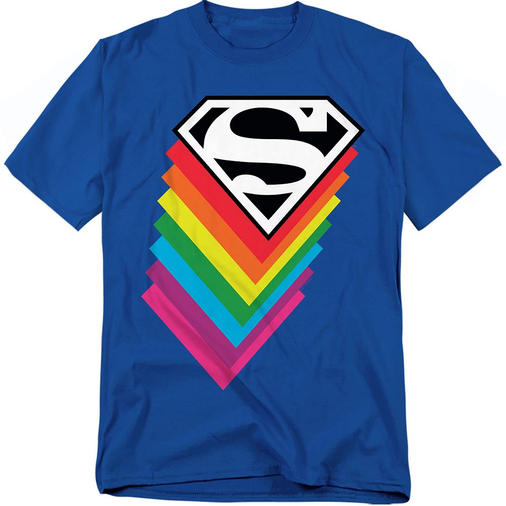 Big & Tall DC Comics Superman Rainbow Logo Stack Graphic Tee