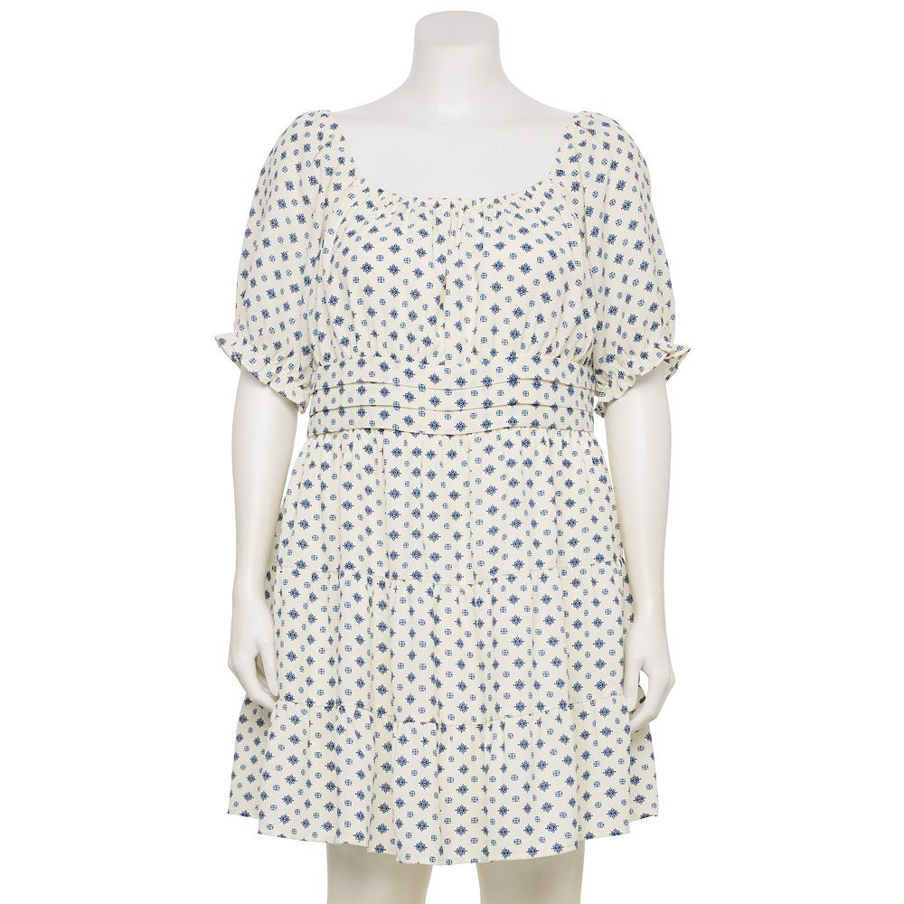 Juniors' Plus Size Mary & Mo Smocked Back Dress