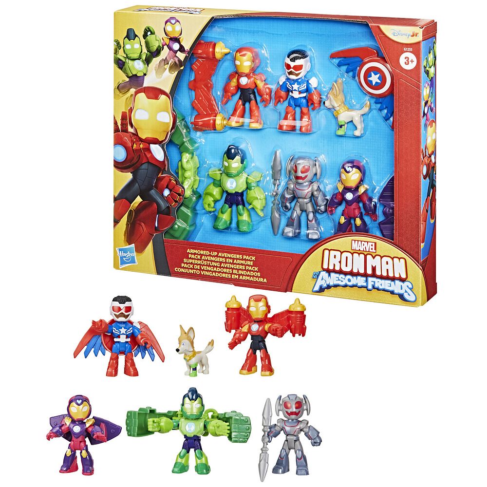Hasbro Marvel Iron Man & His Awesome Friends Armored-Up 6-pc. Action ...