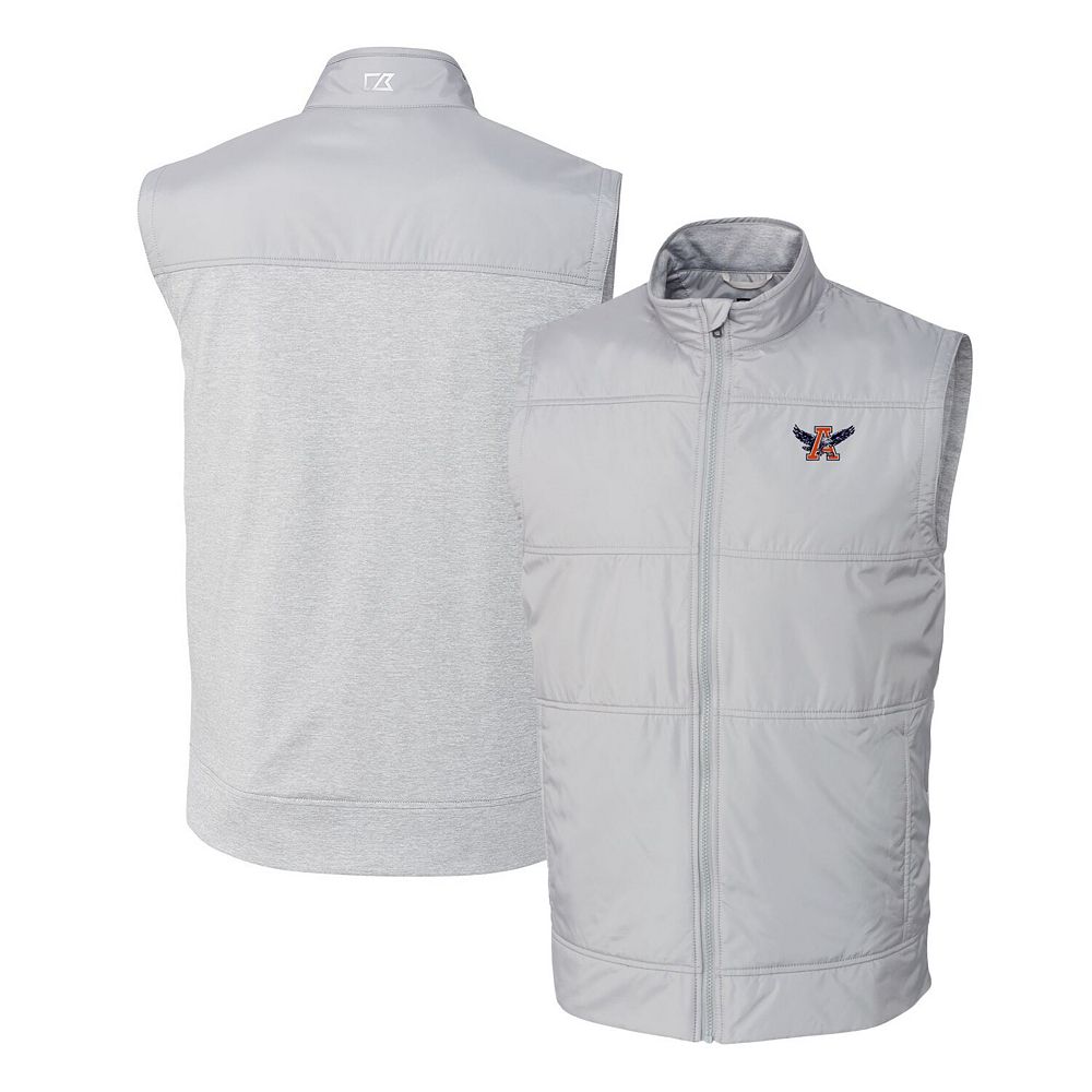 Men's Cutter & Buck Gray Auburn Tigers Vault Stealth Hybrid Quilted ...