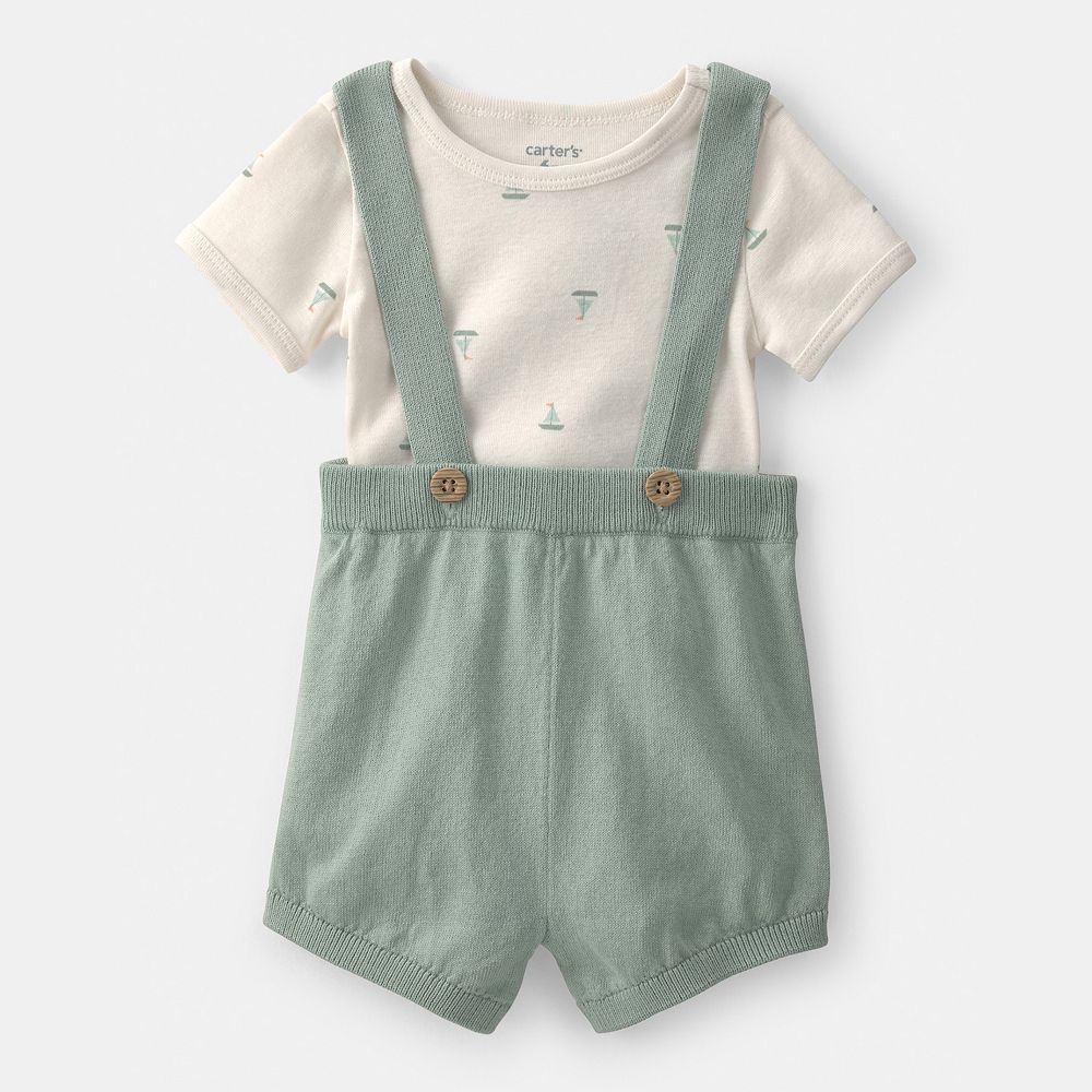 Baby Carter's 2-pc. Sailboat Overalls & Tee Set