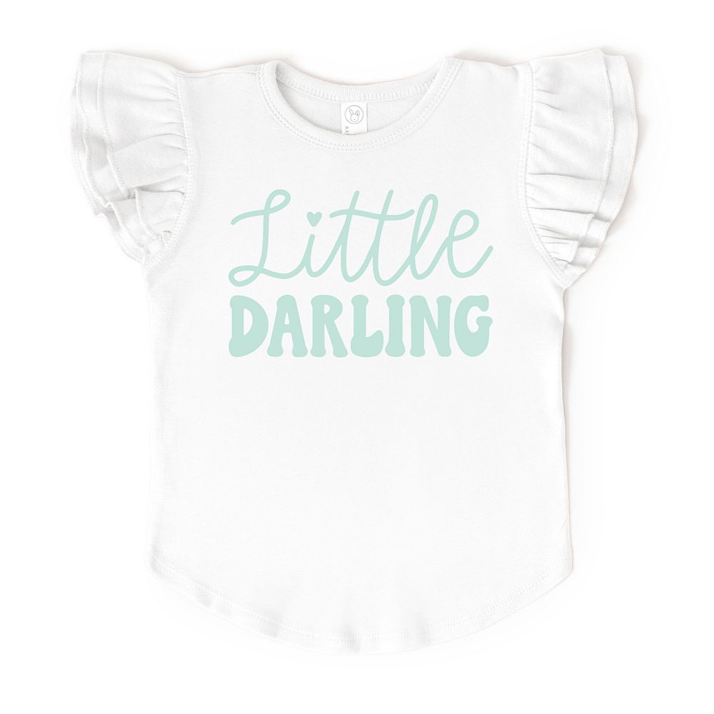 The Juniper Shop Little Darling Cursive Flutter Sleeve Tee