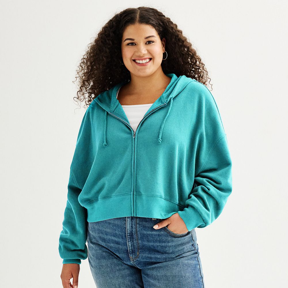 Juniors' Plus Size SO® Favorite Cropped Full-Zip Hoodie