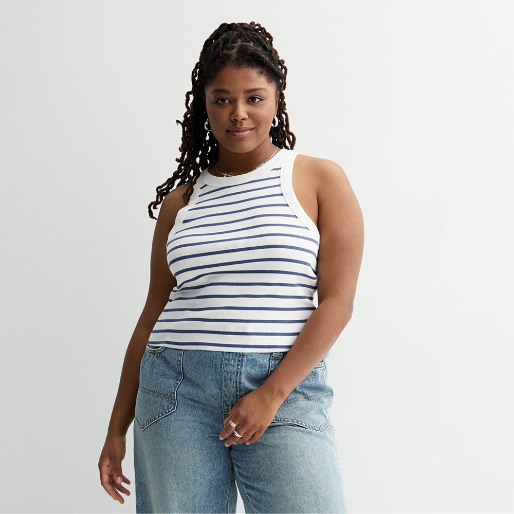 Juniors' Plus Size SO® High Neck Rib Tank Top
