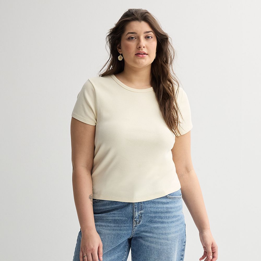 Juniors' Plus Size SO® Slim Fit Baby Tee