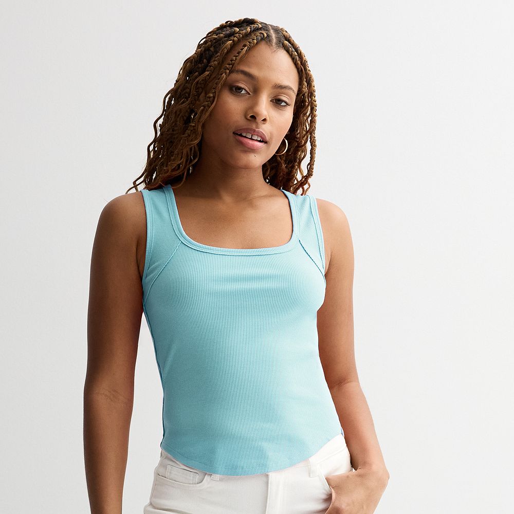 Juniors' SO® Seamed Rib Tank Top