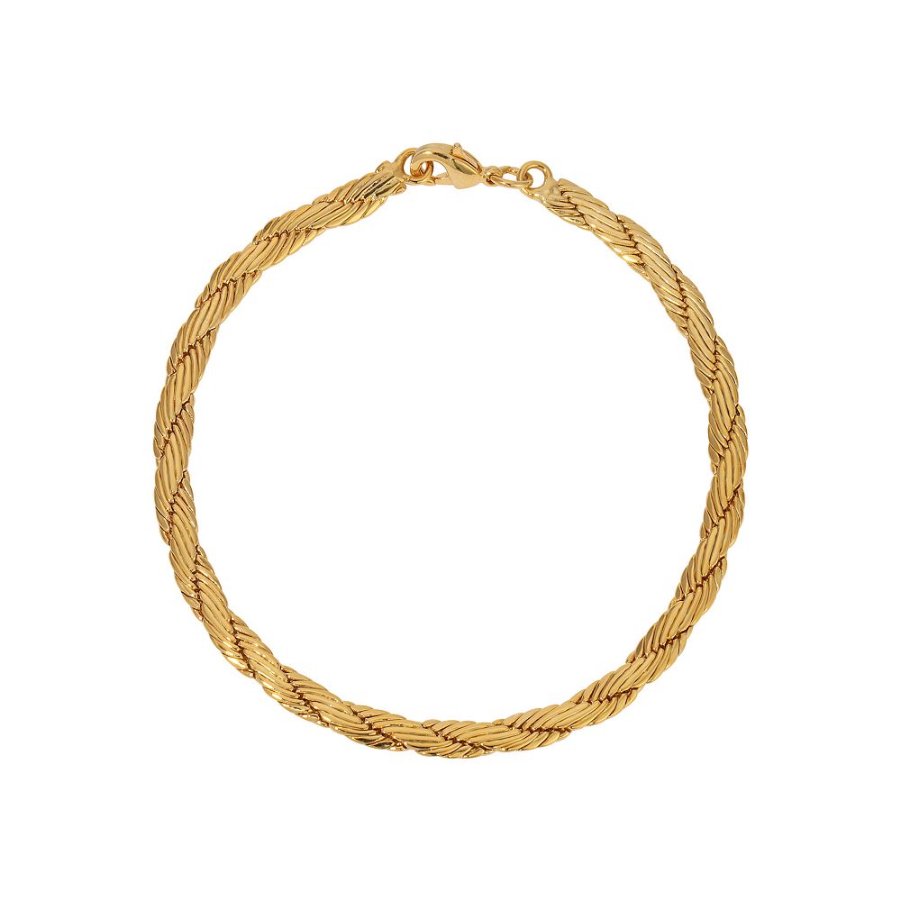1928 14k Gold Dipped Cobra Chain Bracelet