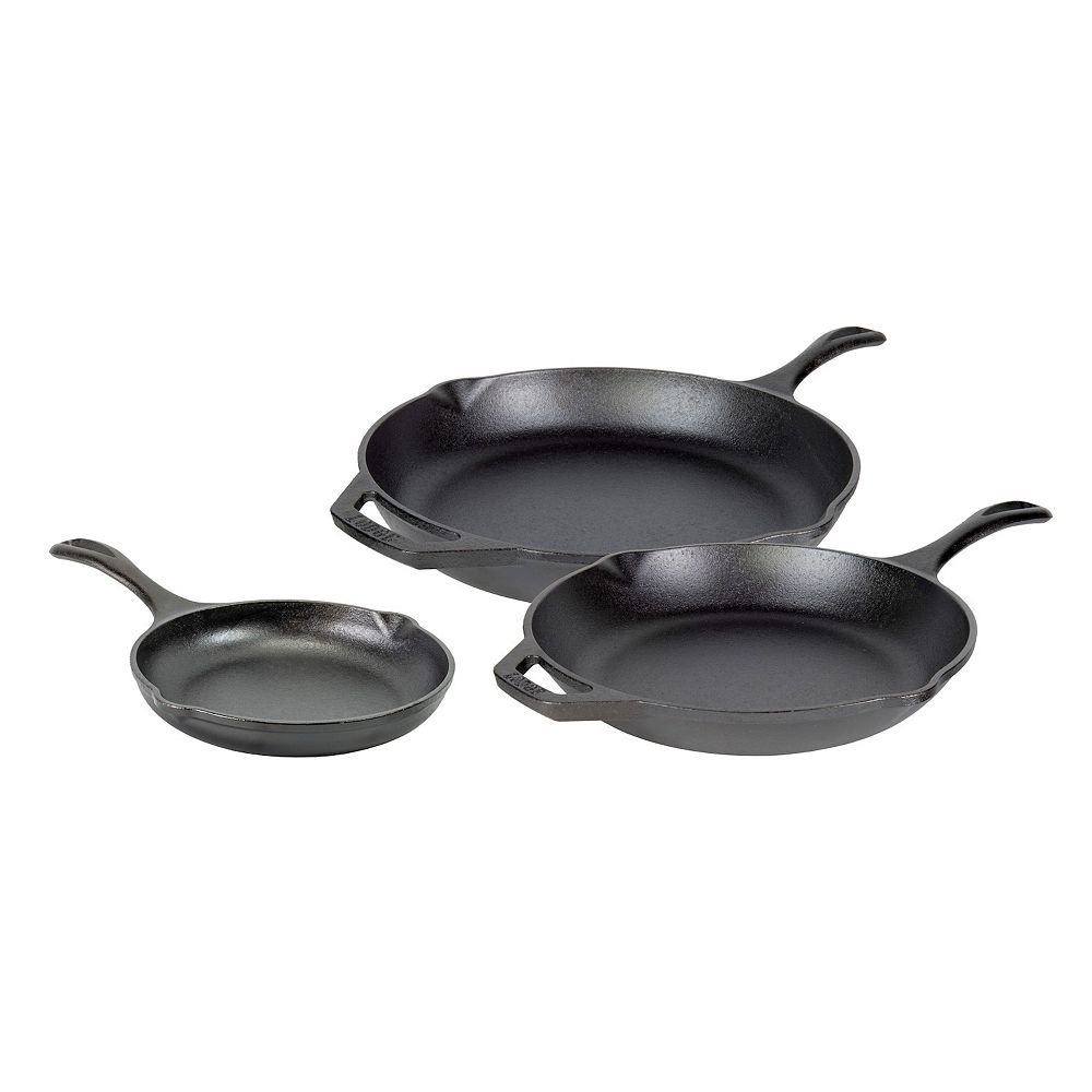 Lodge Chef Collection 3-pc. Seasoned Cast Iron Skillet Set