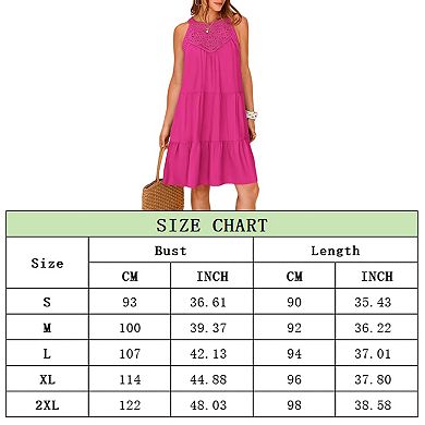 Womens Crochet Halter Mini Dresses Sleeveless Hollow Out Ruffle A Line ...
