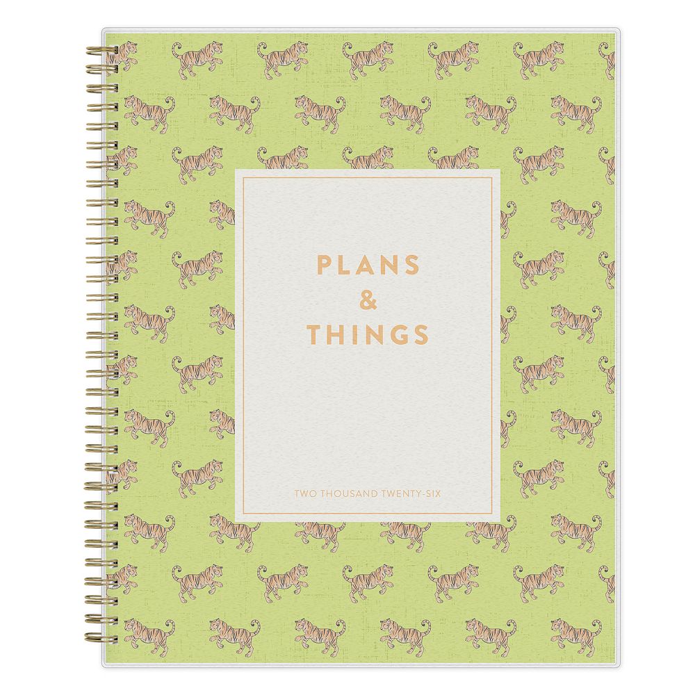 BLUE SKY Tiger Print Weekly & Monthly Wirebound Planner