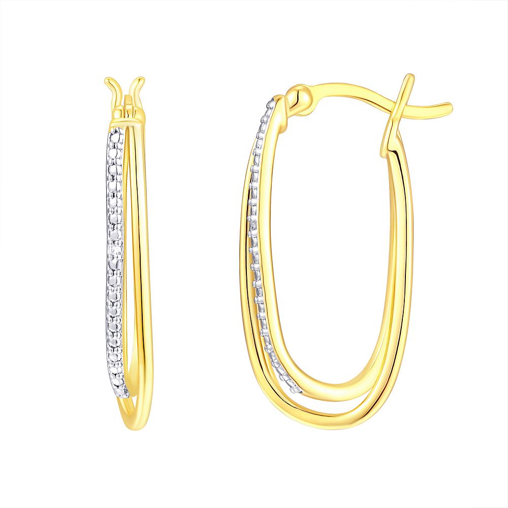 Forever Radiant Diamond Accent Oval Hoop Earrings