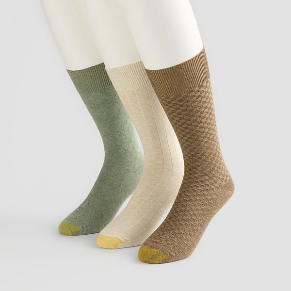 Men's GOLDTOE® 3-Pack Argyle Texture Crew Socks