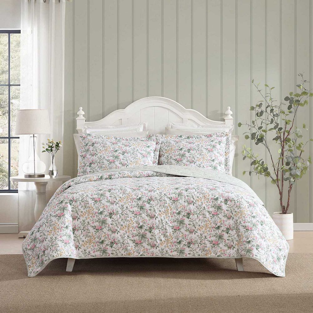 Laura Ashley Bramble Floral Quilt & Sham Set