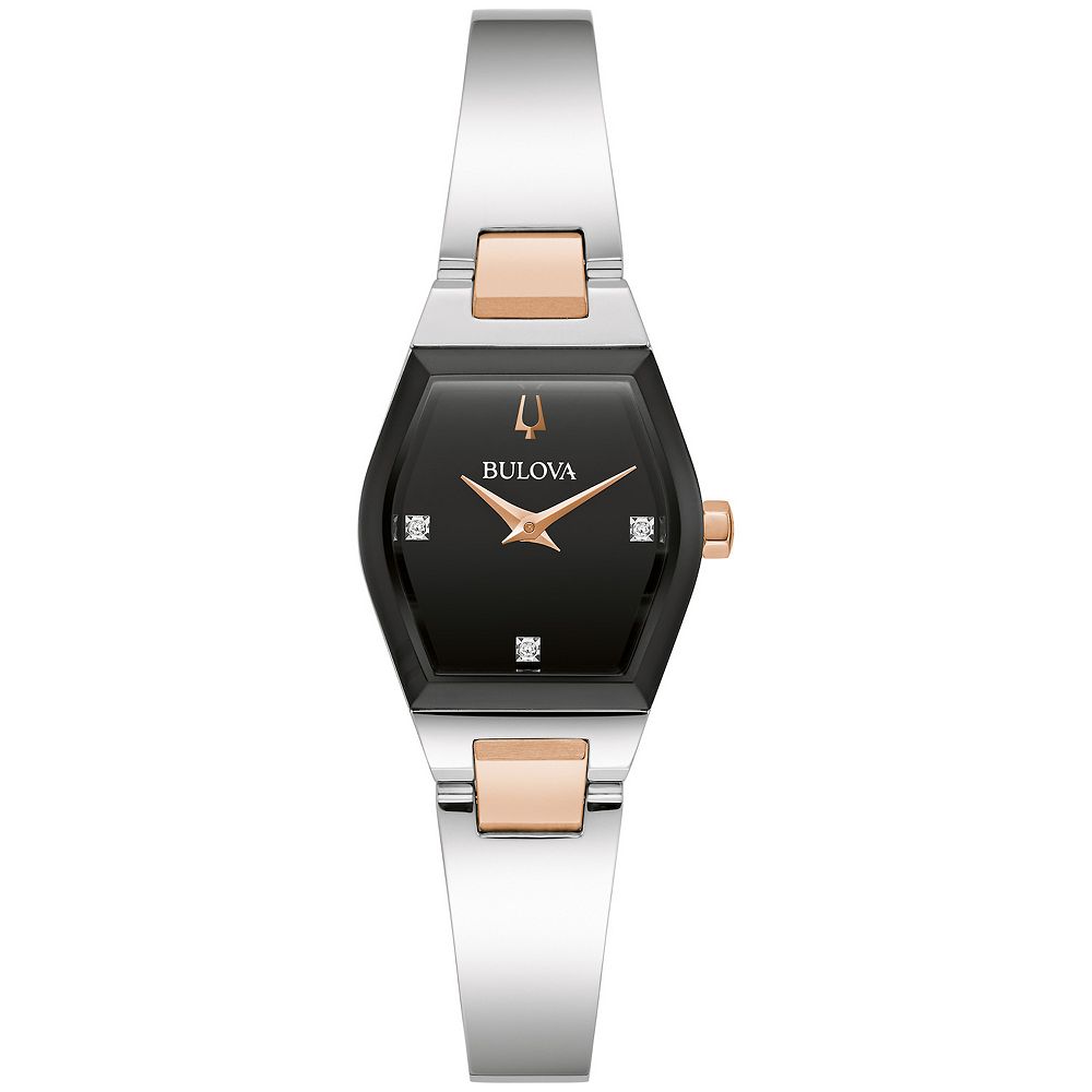 Bulova Women's Modern Gemini Two Tone Stainless Steel Diamond Accent ...