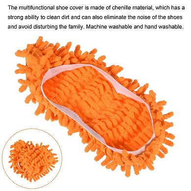 Washable Cleaning Shoes Cover Multifunction Chenille Duster Mop Slippers Foot Socks Pack of 4