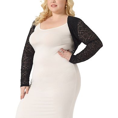 Plus Size Bolero Shrugs for Women Elegant Open Front Sheer Summer Crop ...