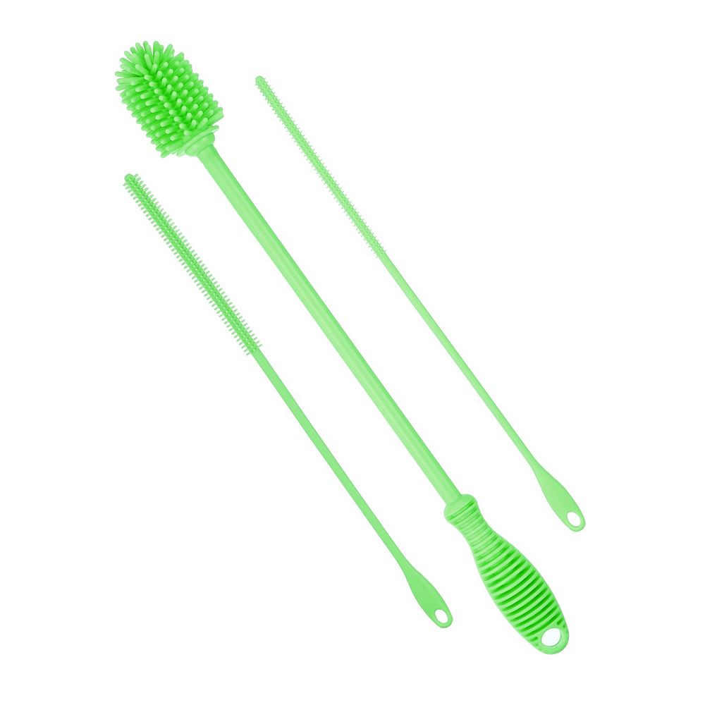 12.5" Silicone Bottle Brush with 2 Straw Brush, Cleaner Brushes for ...
