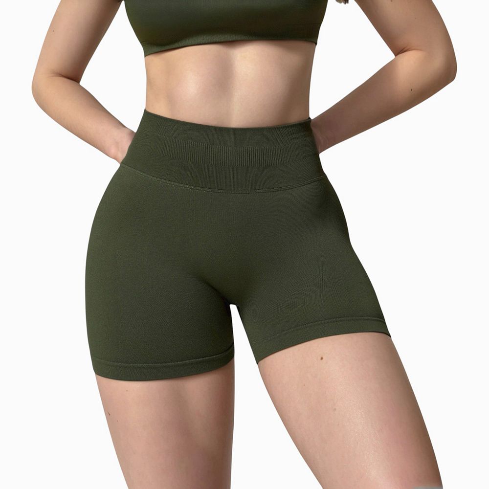 Women's High Waist Compression Biker Shorts with Sculpting Seam Detail ...