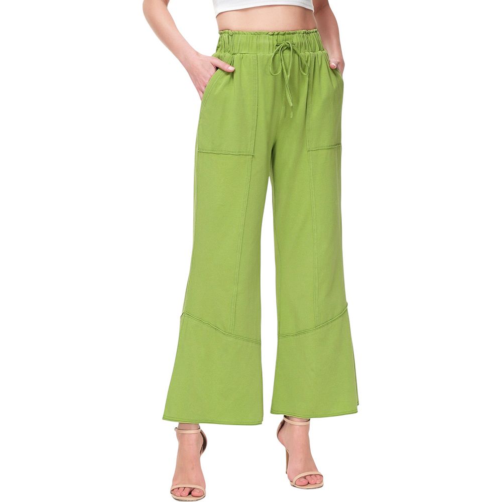 Women's High Waist Drawstring Wide Leg Long Pants Casual Loose Soft ...