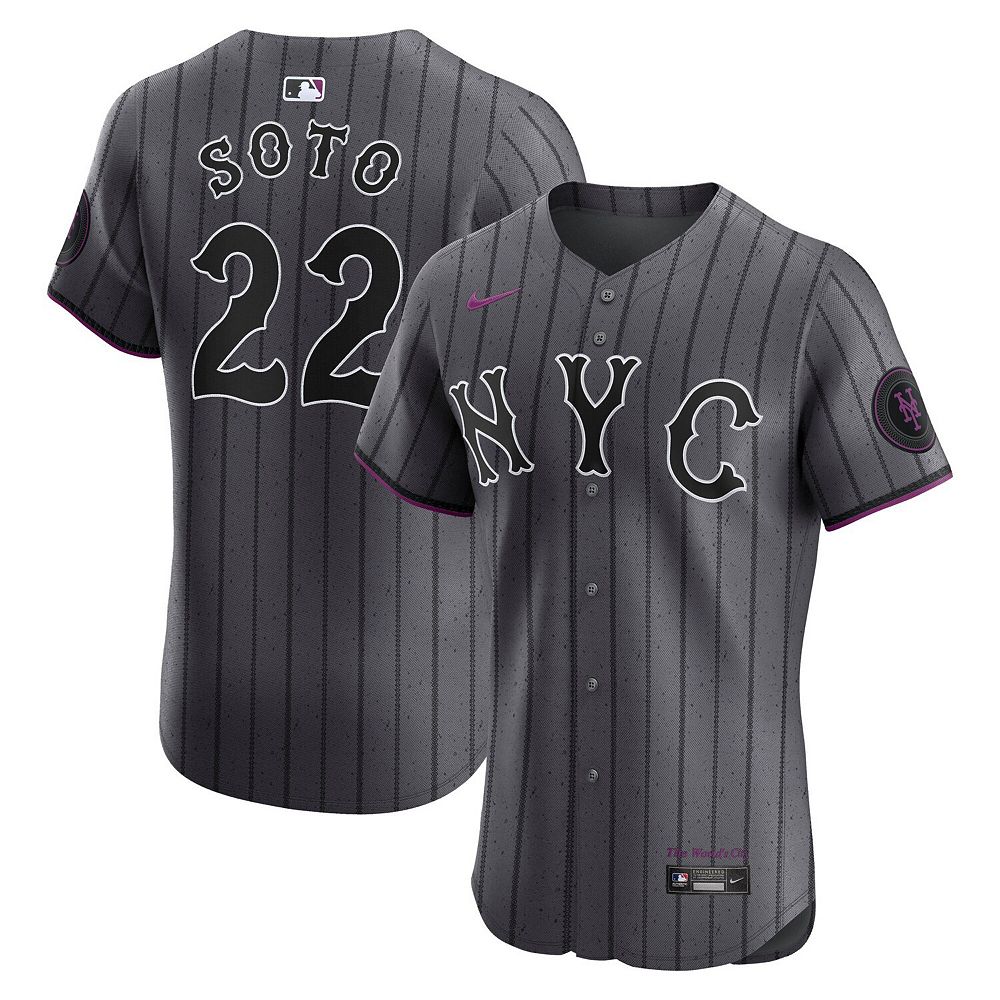 Men's Nike Juan Soto Gray New York Mets City Connect Elite Jersey