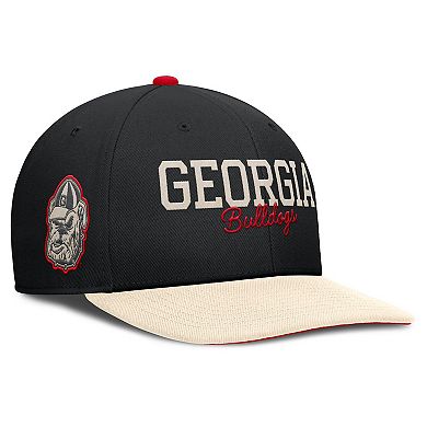 Men's Nike Black/Cream Georgia Bulldogs Pro Legacy Script Snapback Hat