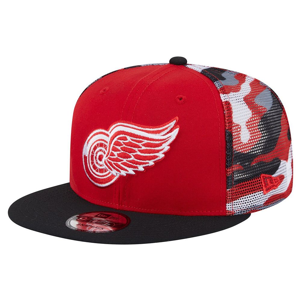 Men's New Era Red/Black Detroit Red Wings Camo Meshback 9FIFTY Snapback Hat