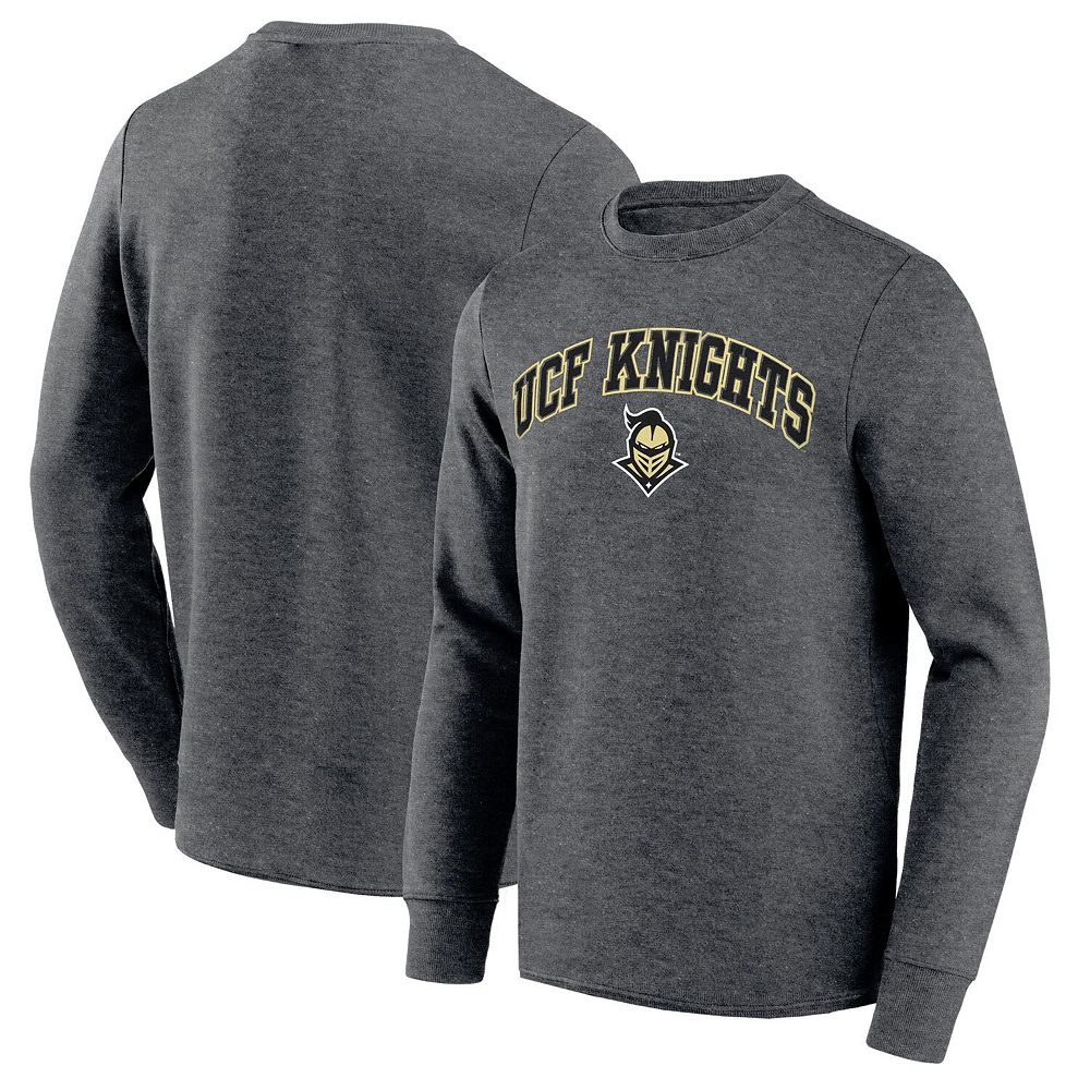 Men's Heather Charcoal UCF Knights Team Logo Long Sleeve T-Shirt