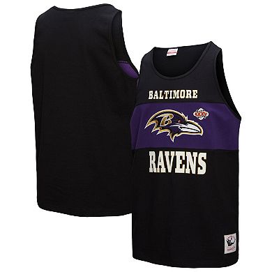 Men's Mitchell & Ness Black Baltimore Ravens Retro Colorblock Tank Top