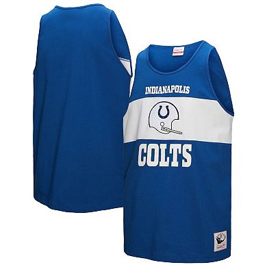 Men's Mitchell & Ness Royal Indianapolis Colts Retro Colorblock Tank Top