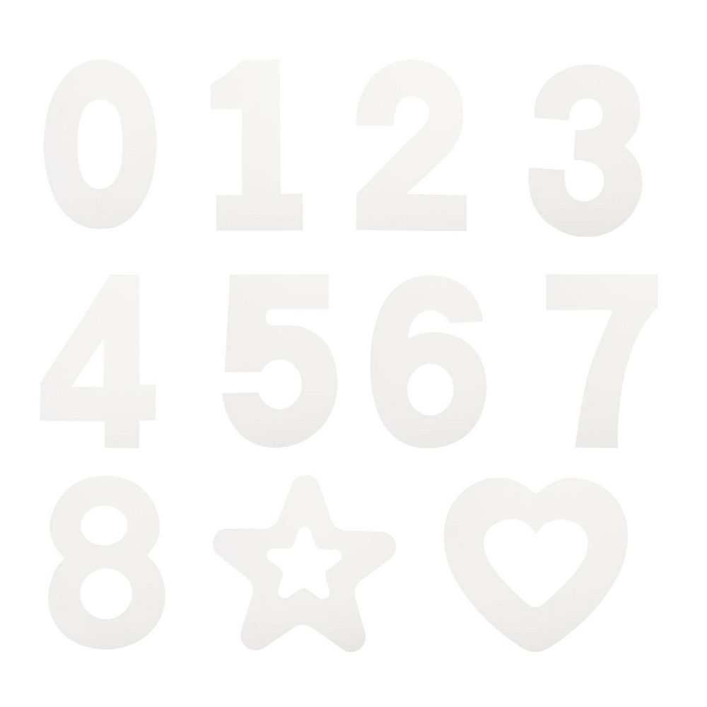 4 Inch Number Stencils Set Plastic Number Stencils with Star and Heart ...