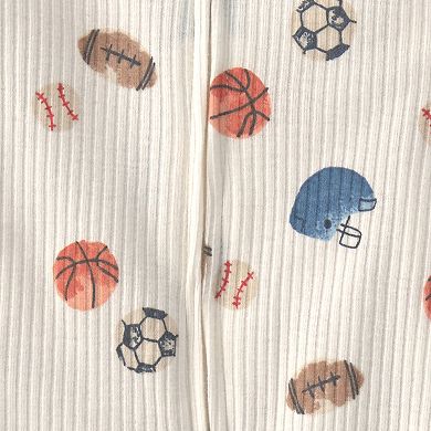Baby Carter’s 2-pc. Striped & Sports Print One-Piece Pajama Set