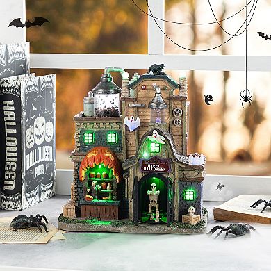 Glitzhome 11"H Lighted Resin Table Village Decor, Halloween Haunted ...