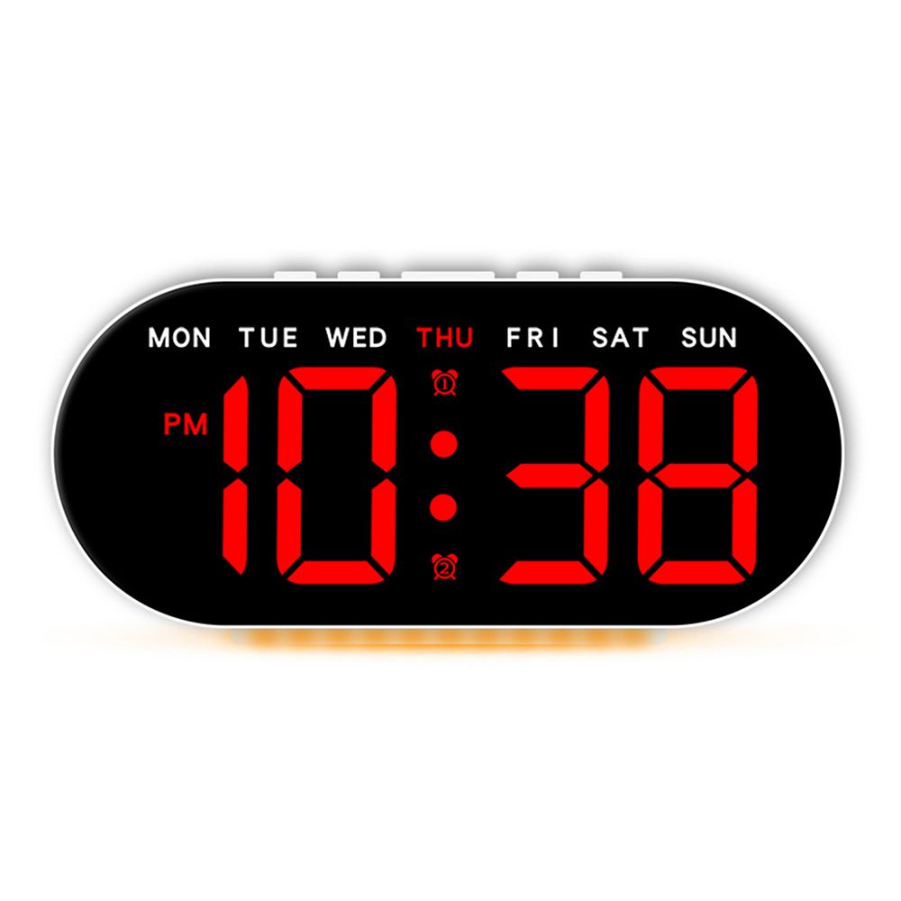 Oval Digital Alarm Clock Bedroom, Alarm Clocks Big Number Dimmable ...