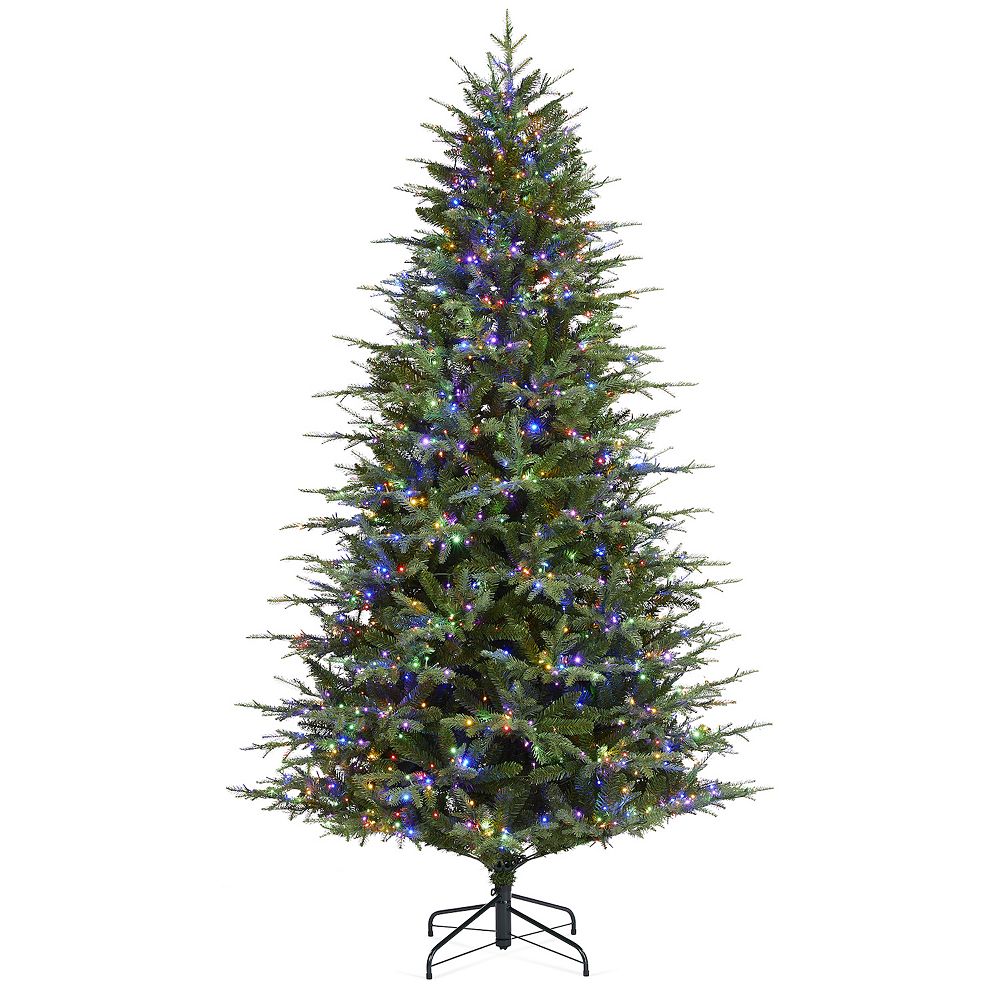 Glitzhome 7.5ft Pre-lit Artificial Christmas Tree, Majestic Evergreen ...