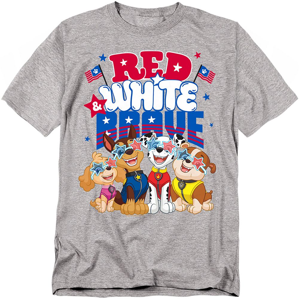 Big & Tall Paw Patrol Red, White & Brave Graphic Tee