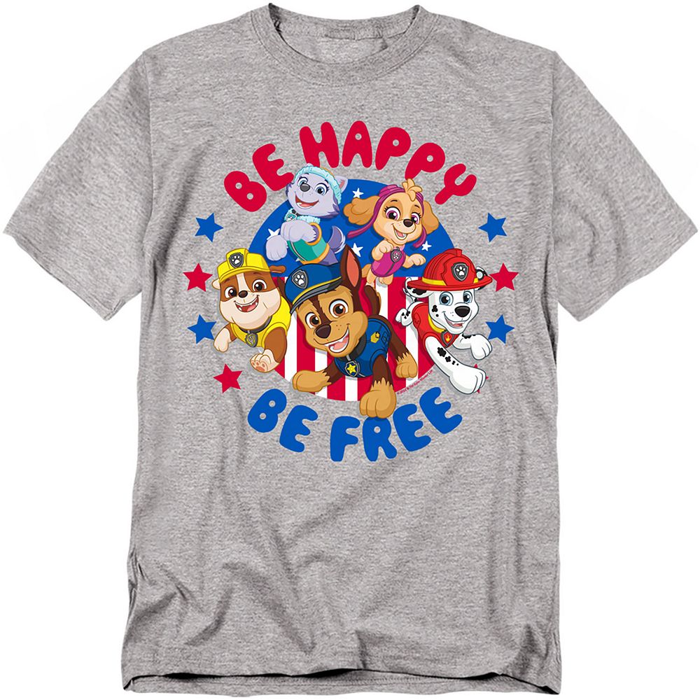 Big & Tall Paw Patrol Be Happy Be Free Graphic Tee