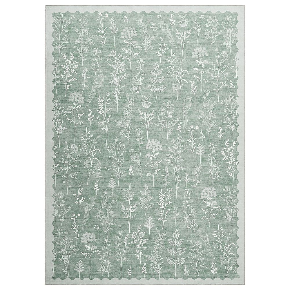 Garvee Machine Washable Flower Area Rug Non Slip Stain Resistant Rugs ...