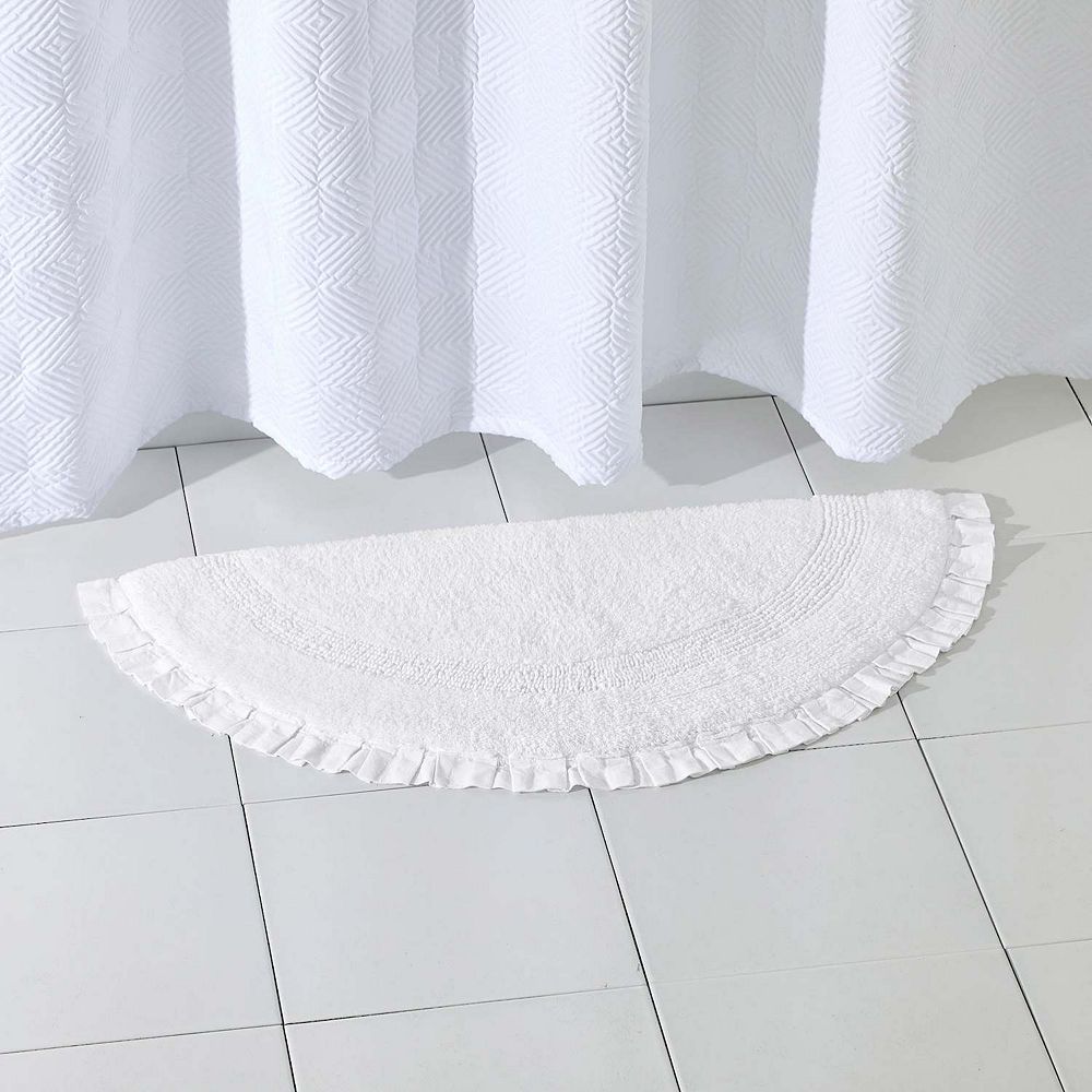 BrylaneHome Half Round Ruffle Bath Rug