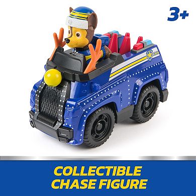 PAW Patrol Chase Holiday Cruiser with Reindeer Antlers & Chase Toy Figure