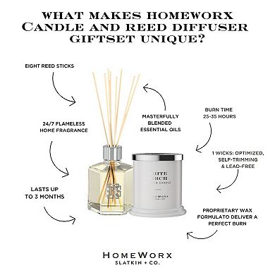 HomeWorx by Slatkin + Co. White Birch Candle & Reed Diffuser Gift Set