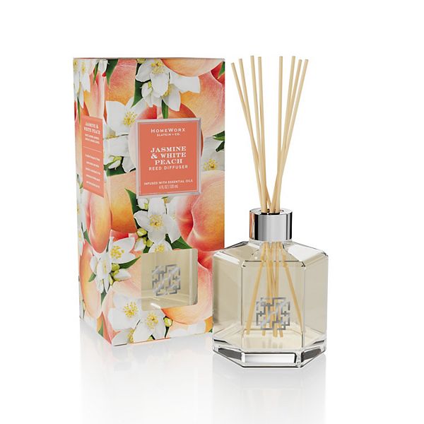 HomeWorx Jasmine & White Peach 4-oz. Reed Diffuser
